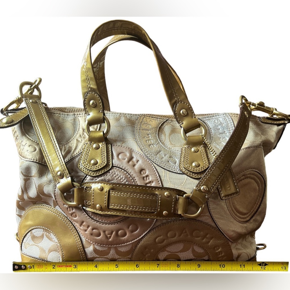 Authentic Coach Gold Monogram Purse - Gem